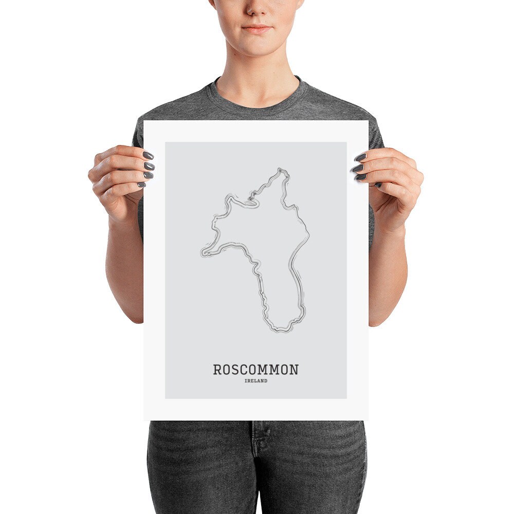 Map Line Art | County Roscommon Map | Ireland Map Print | Minimal Map ...