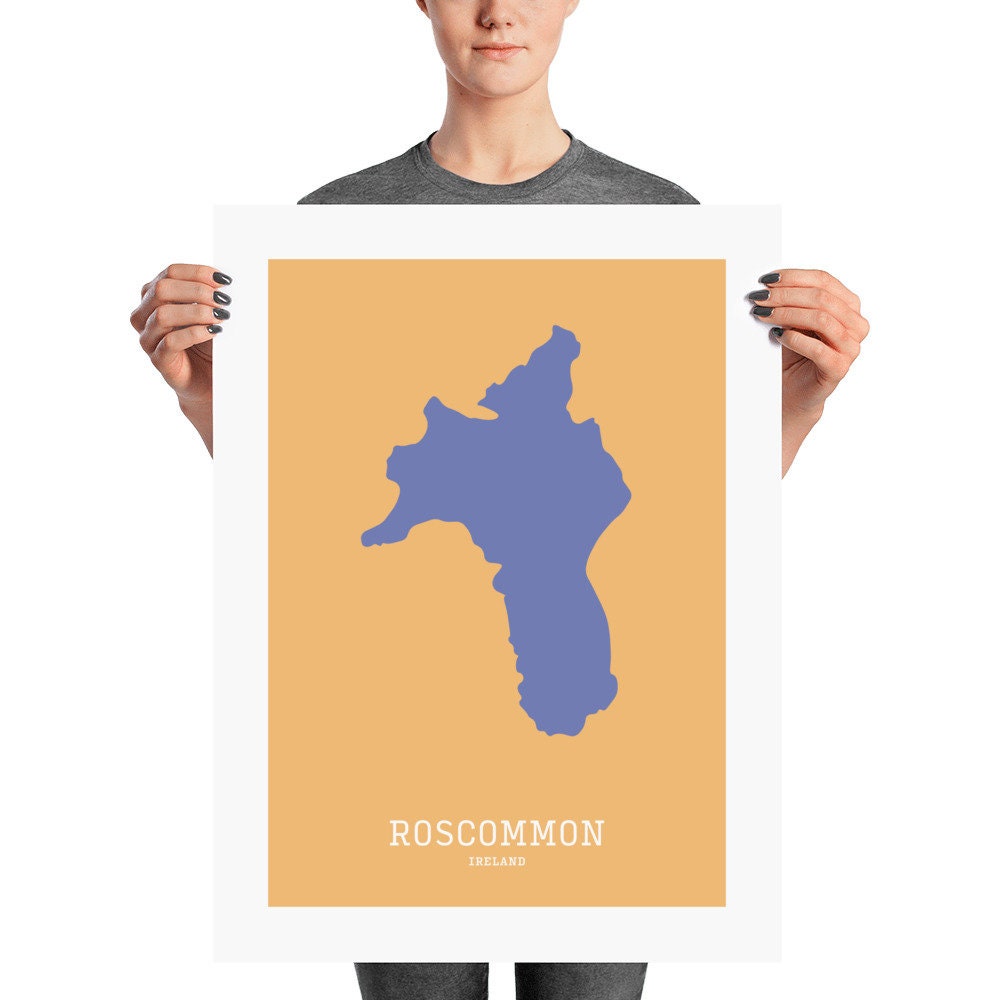 Roscommon Map Print // Map of Roscommon Print // Roscommon Art Print ...