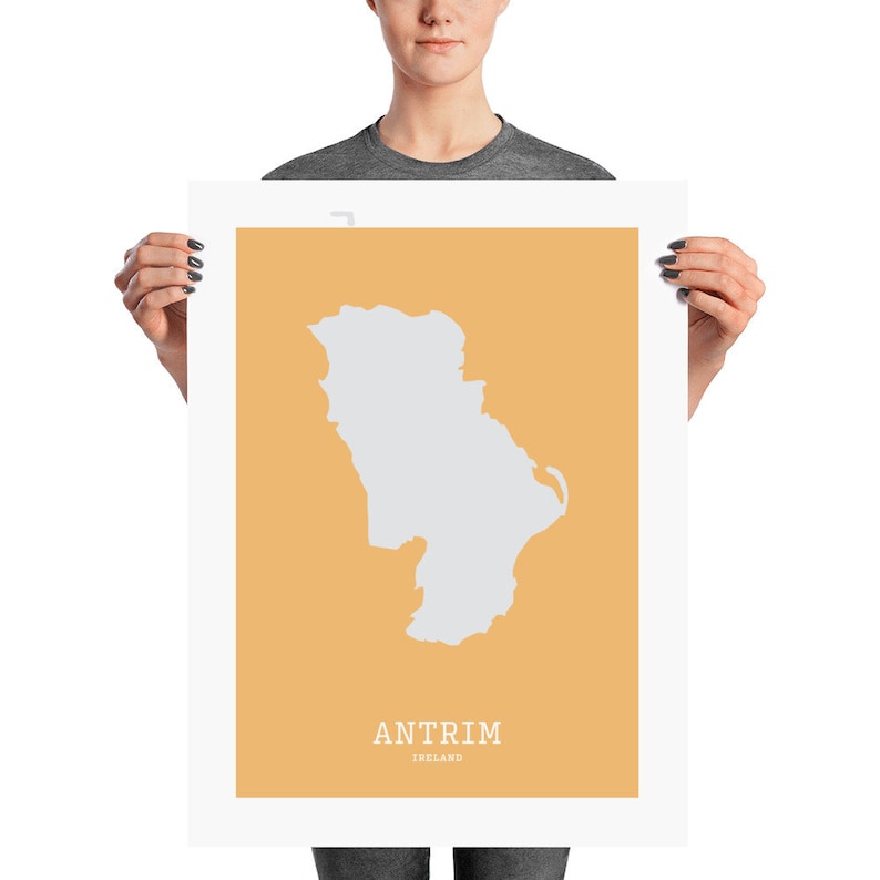 Antrim Map Print // Map of Antrim Print // Antrim Art Print // - Etsy