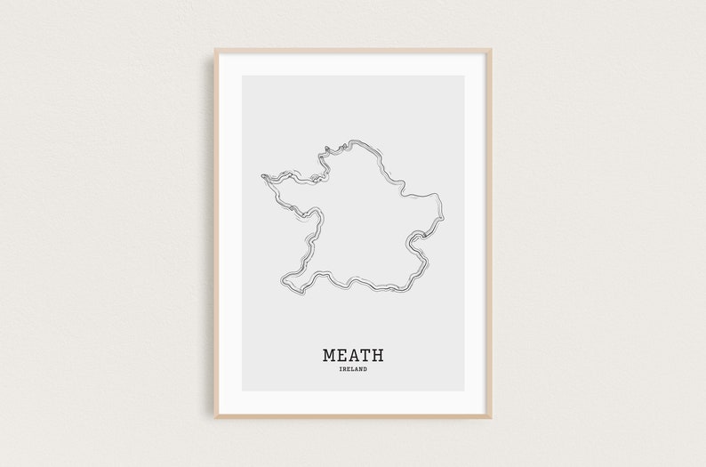 Map Line Art County Meath Map Ireland Map Print Minimal - Etsy