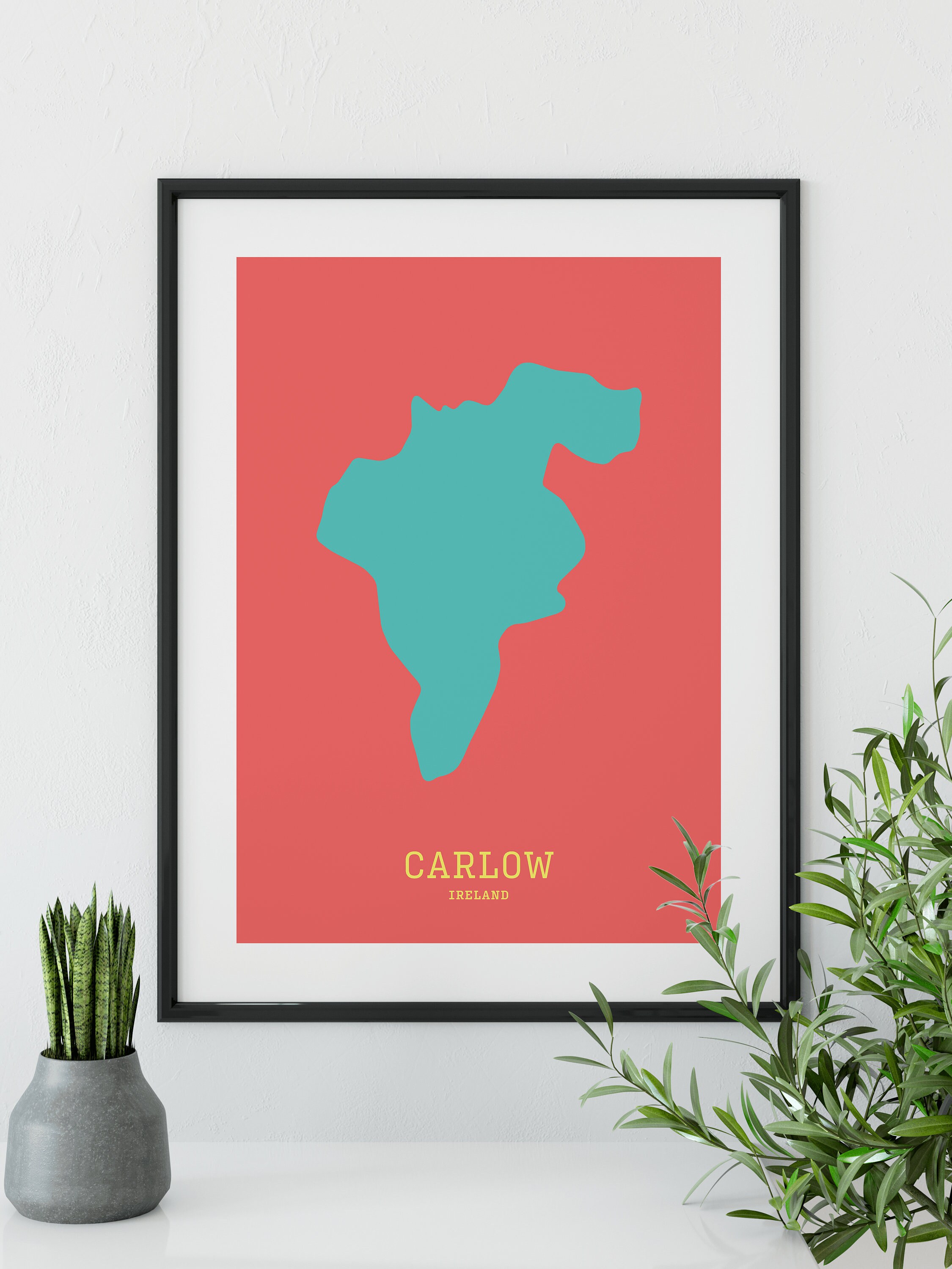 Carlow Map Print // Map of Carlow Print // Carlow Art Print // Carlow ...