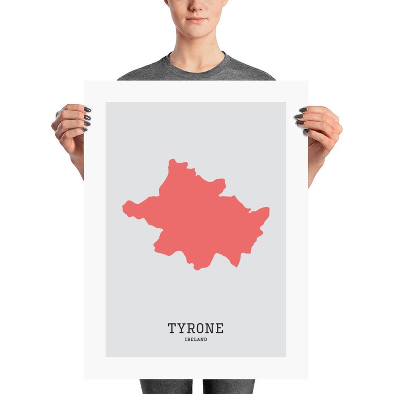 Tyrone Map Print // Map of Tyrone Print // Tyrone Art Print // Tyrone ...