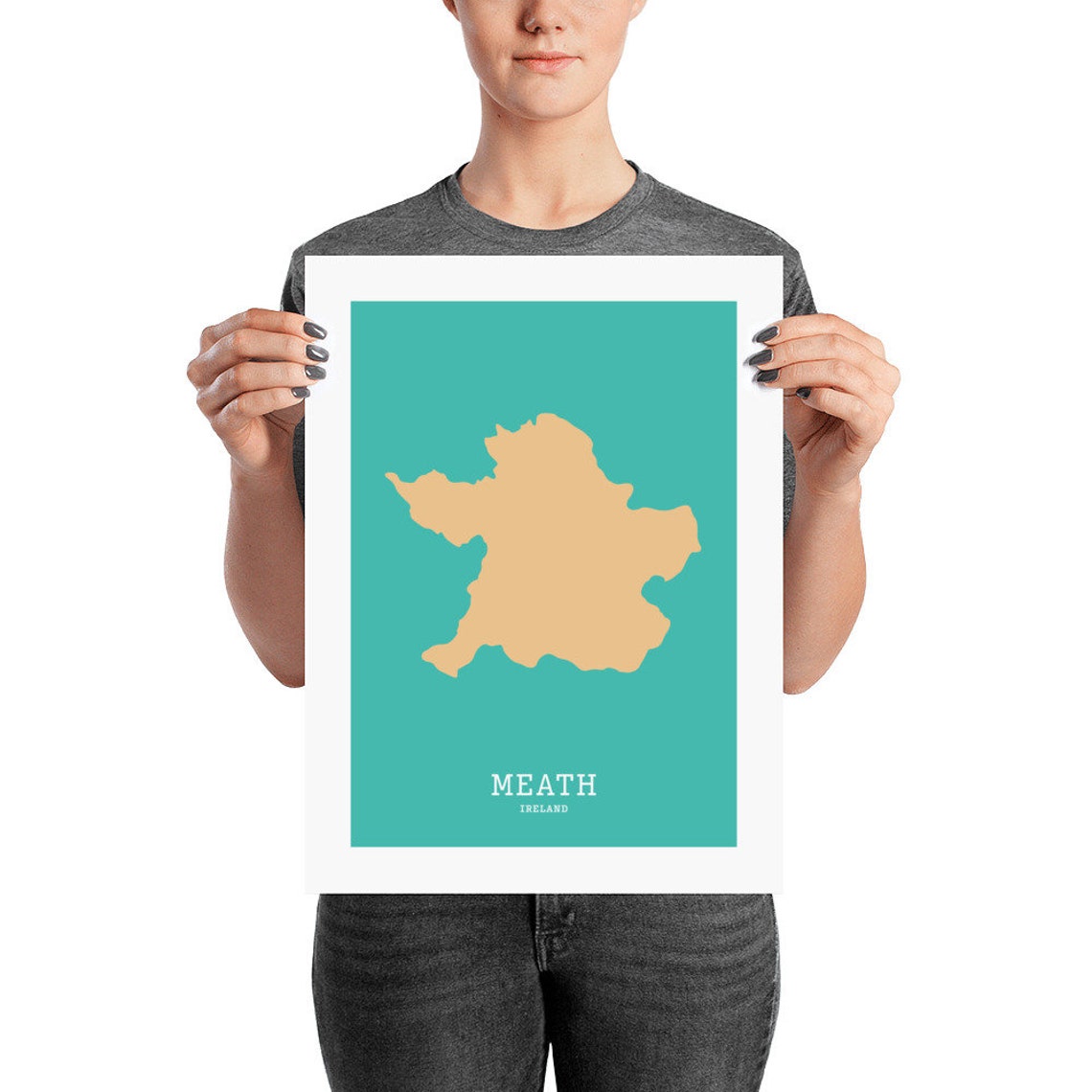 Meath Map Print // Map of Meath Print // Meath Art Print // - Etsy