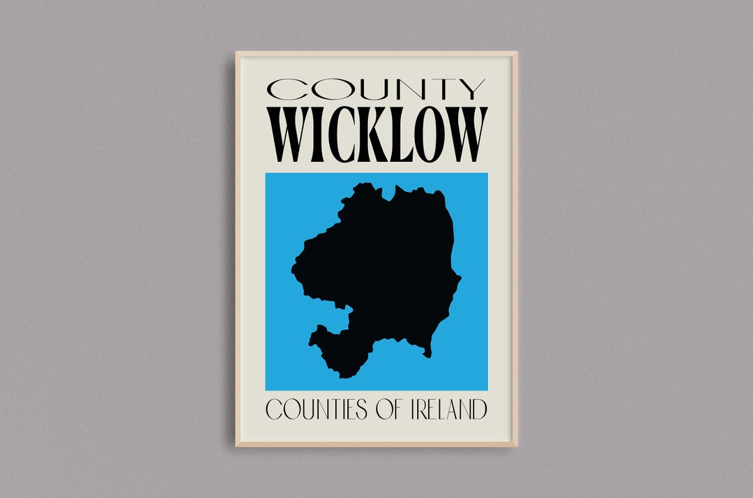 County Wicklow Map | Ireland Map Print | Counties of Ireland | Ireland ...