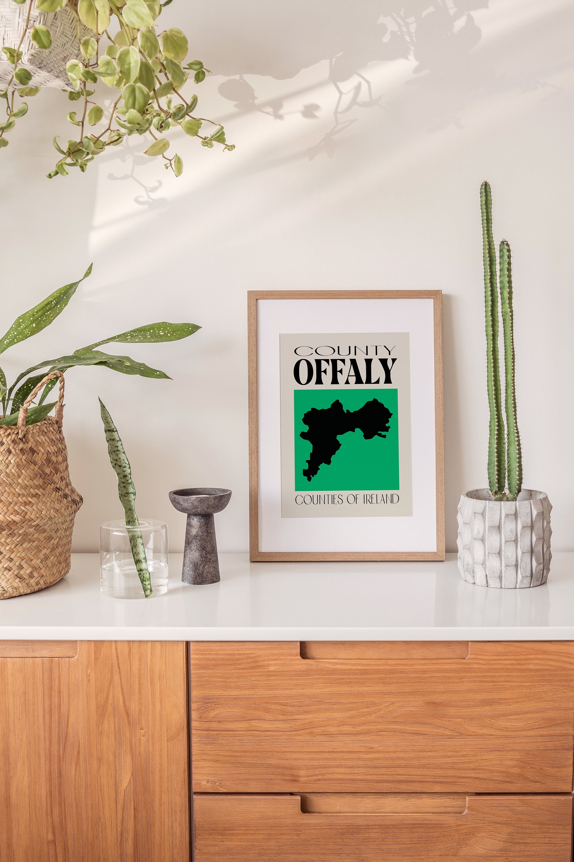 County Offaly Map Ireland Map Print Counties of Ireland - Etsy