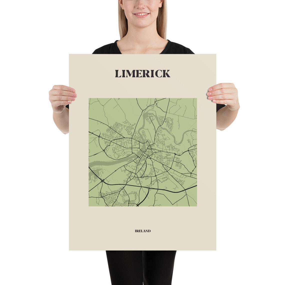 Limerick Map Print // Map of Limerick Print // Limerick City - Etsy