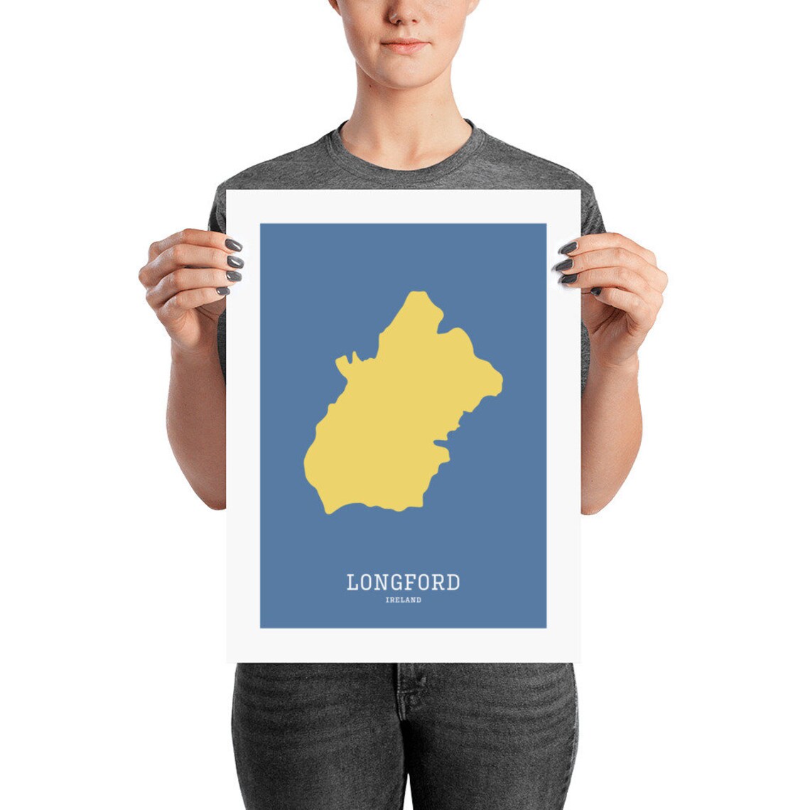 Longford Map Print // Map of Longford Print // Longford Art Print ...