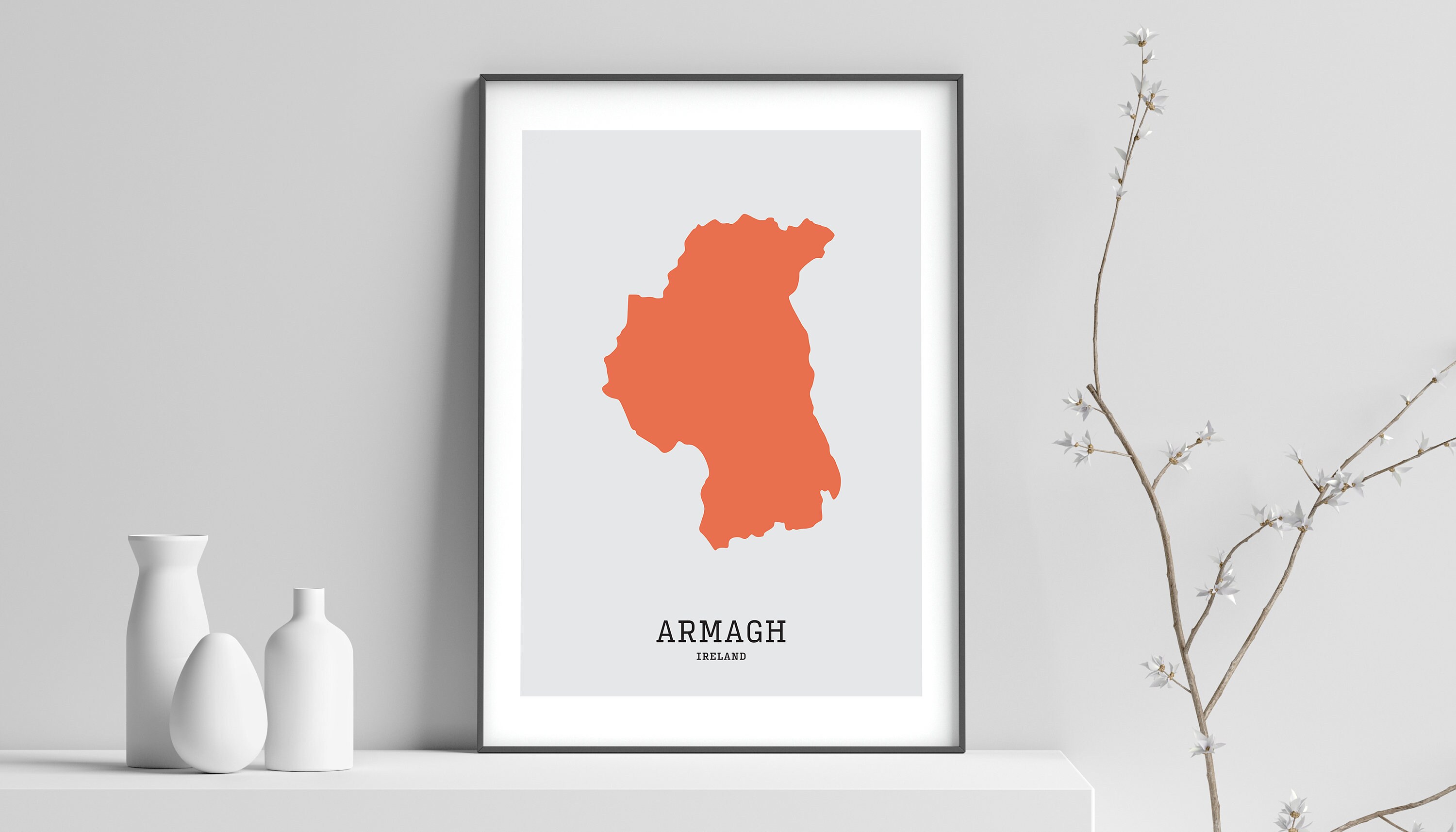 Armagh Map Print // Map of Armagh Print // Armagh Art Print // Armagh ...