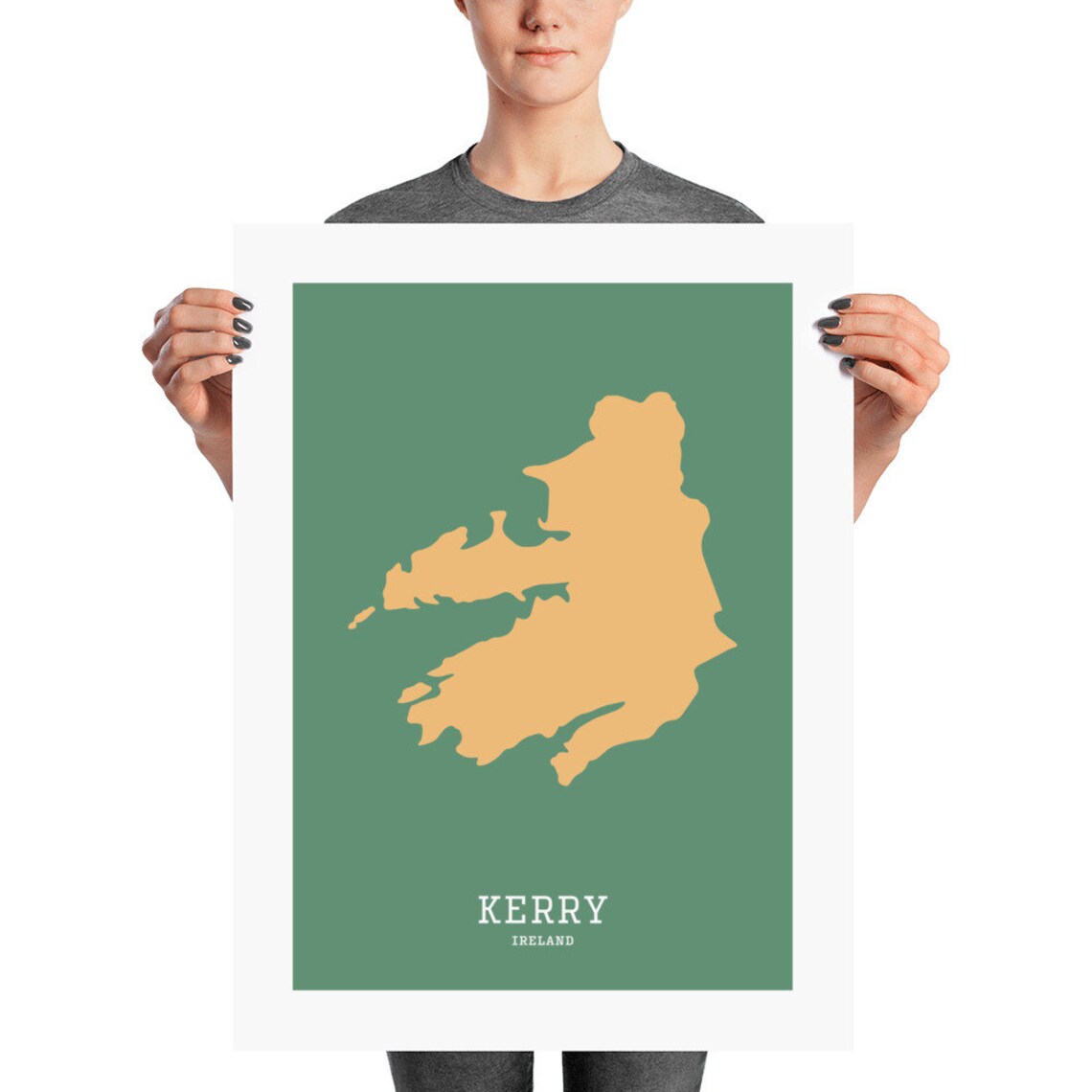 Kerry Map Print // Map of Kerry Print // Kerry Art Print // Kerry Map ...