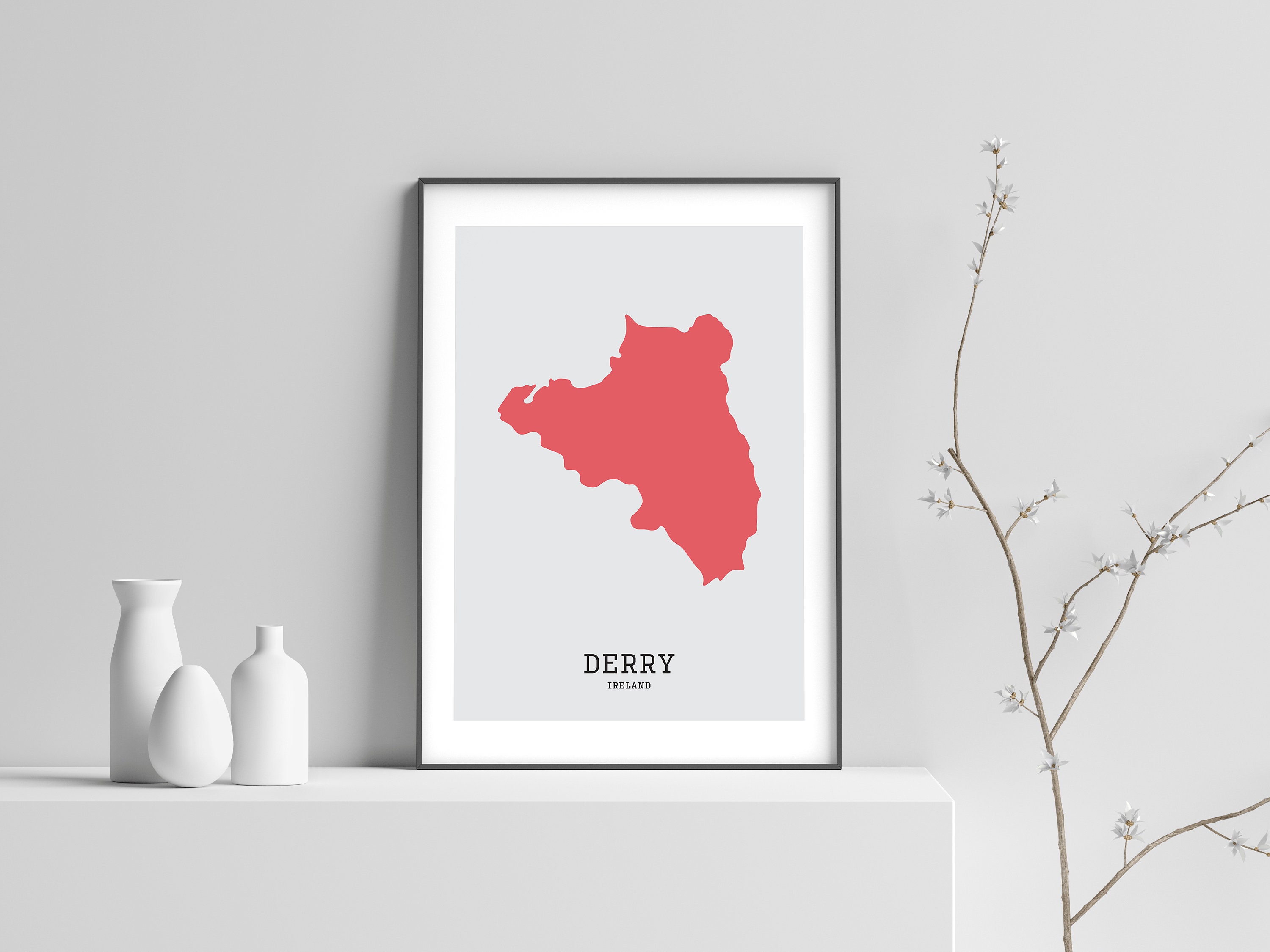 Derry Map Print // Map of Derry Print // Derry Art Print // Derry Map ...
