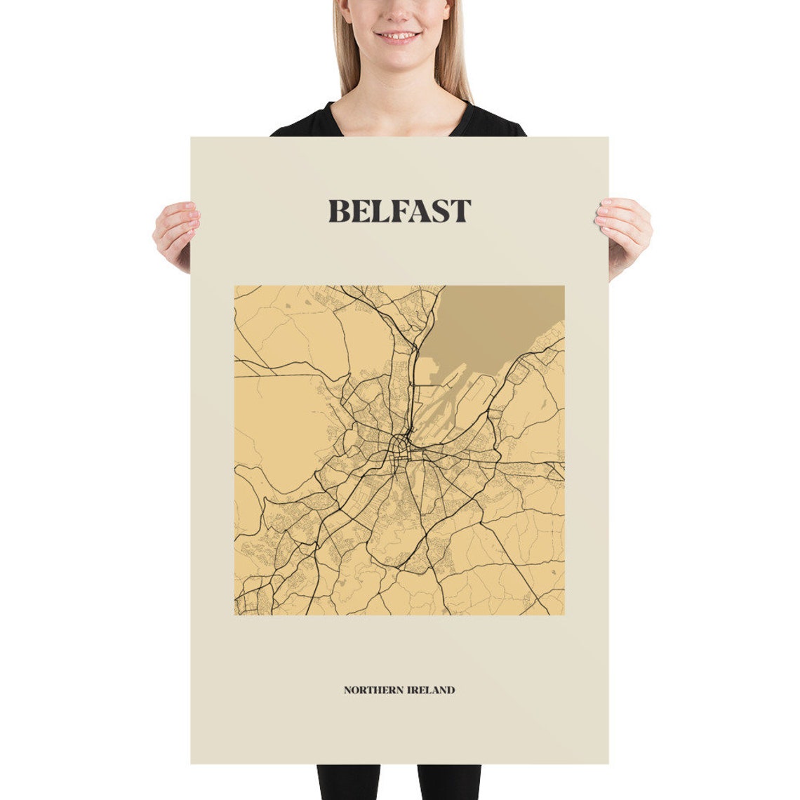 Belfast Map Print // Map of Belfast Print // Belfast City // - Etsy