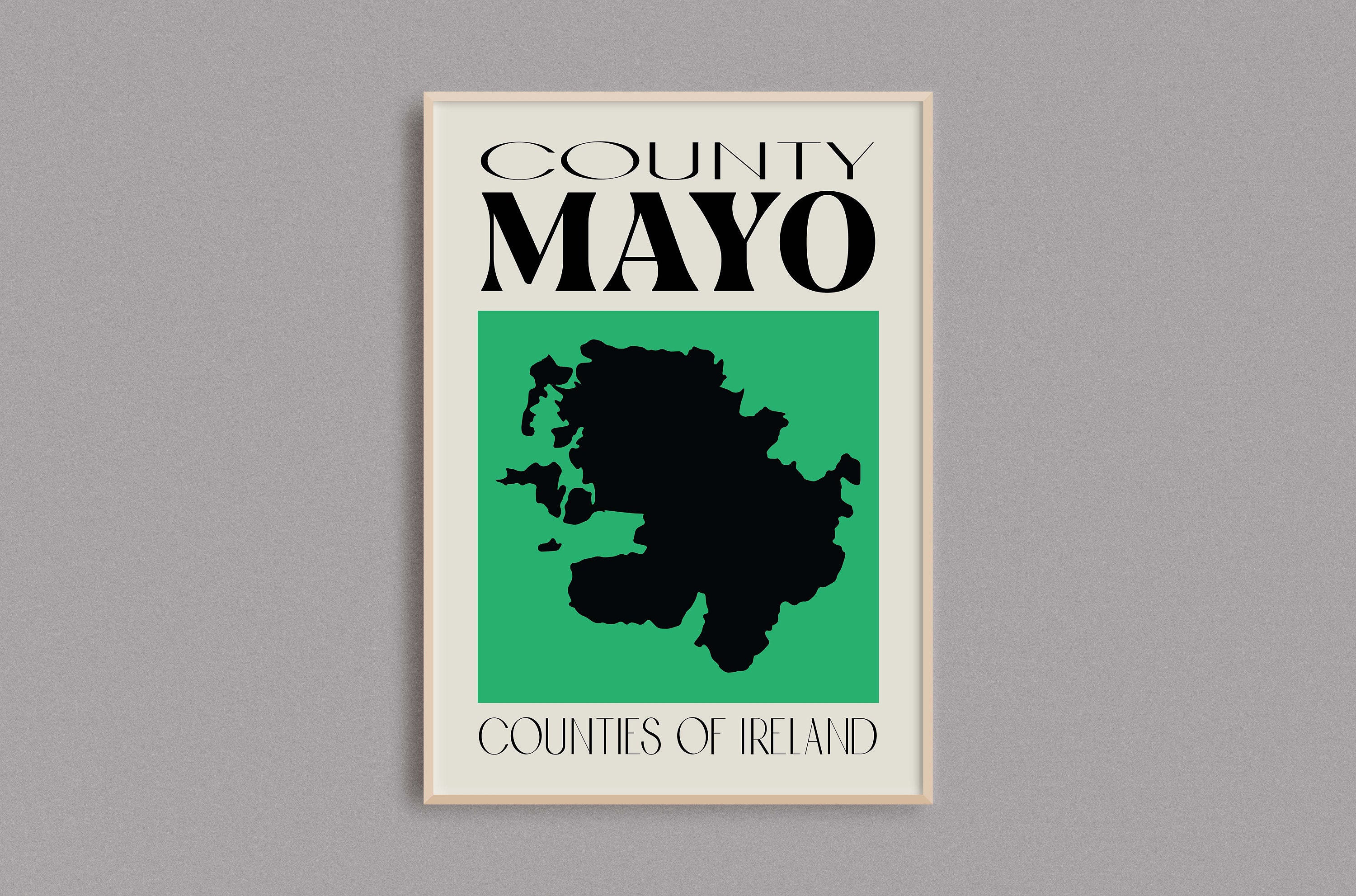 County Mayo Map | Ireland Map Print | Counties of Ireland | Ireland ...