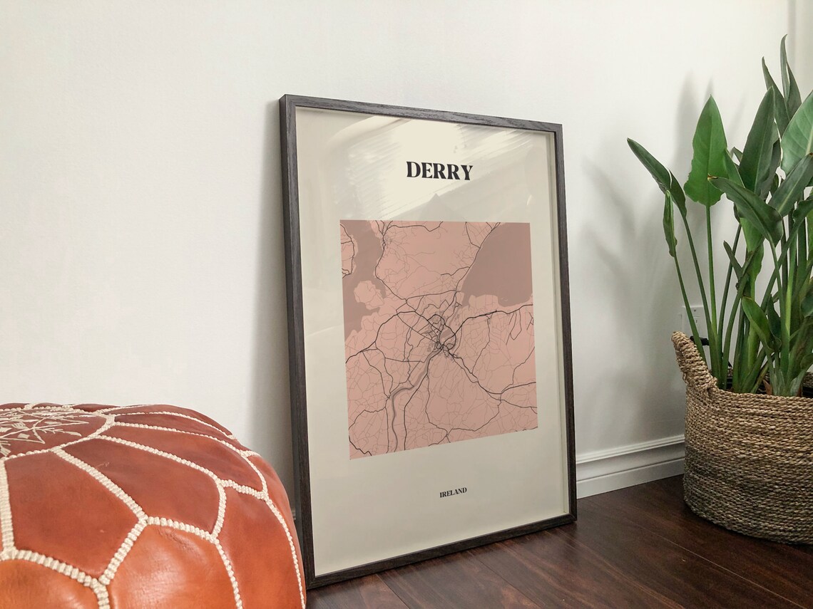 Derry Map Print // Map of Derry Print // Derry City // Derry Map ...