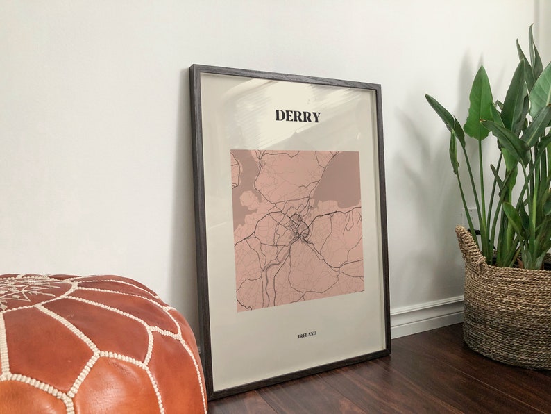 Derry Map Print // Map of Derry Print // Derry City // Derry Map ...
