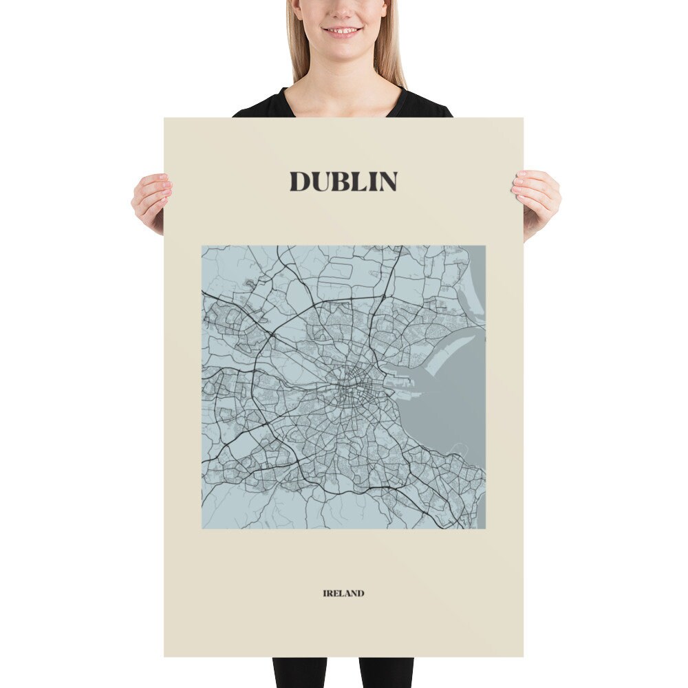 Dublin Map Print // Map of Dublin Print // Dublin City // - Etsy