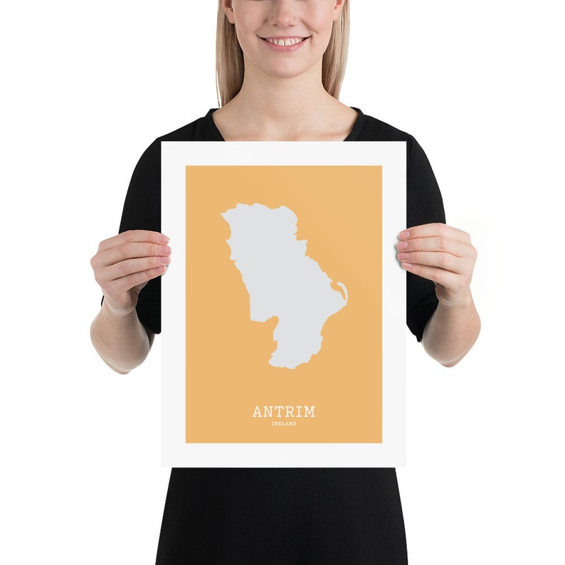 Antrim Map Print // Map of Antrim Print // Antrim Art Print // - Etsy