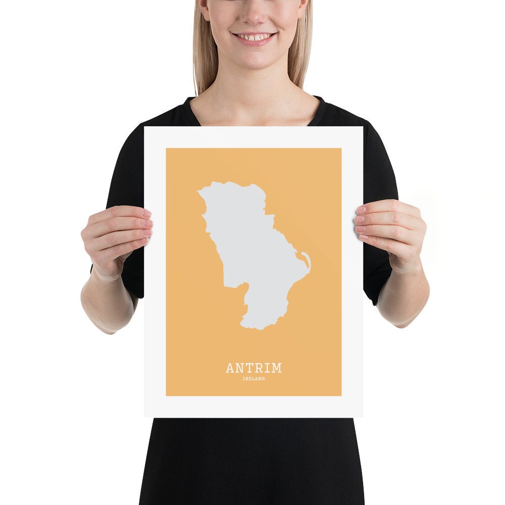 Antrim Map Print // Map of Antrim Print // Antrim Art Print // - Etsy
