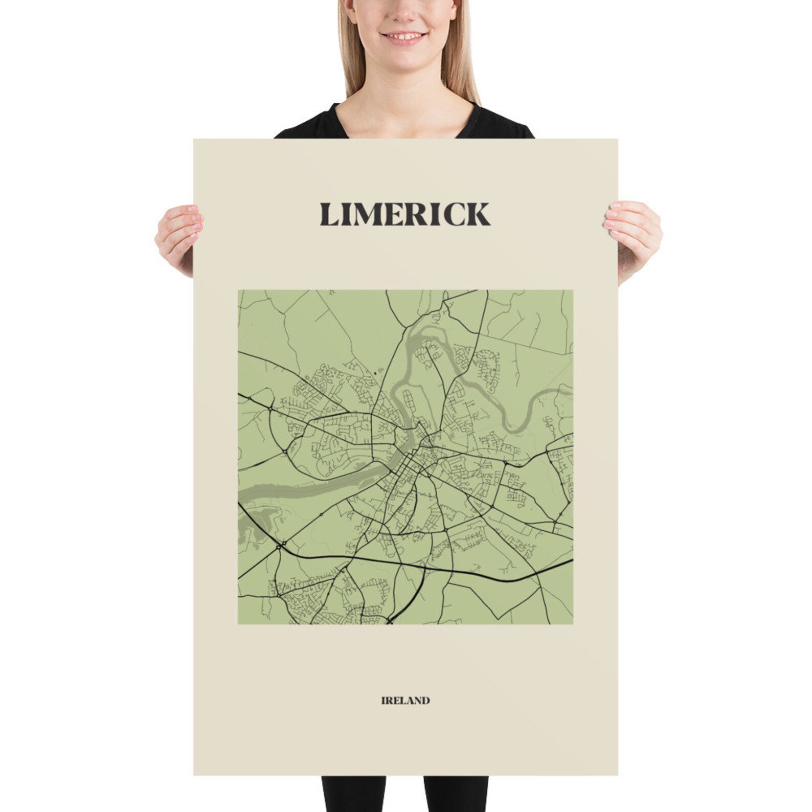 Limerick Map Print // Map of Limerick Print // Limerick City - Etsy