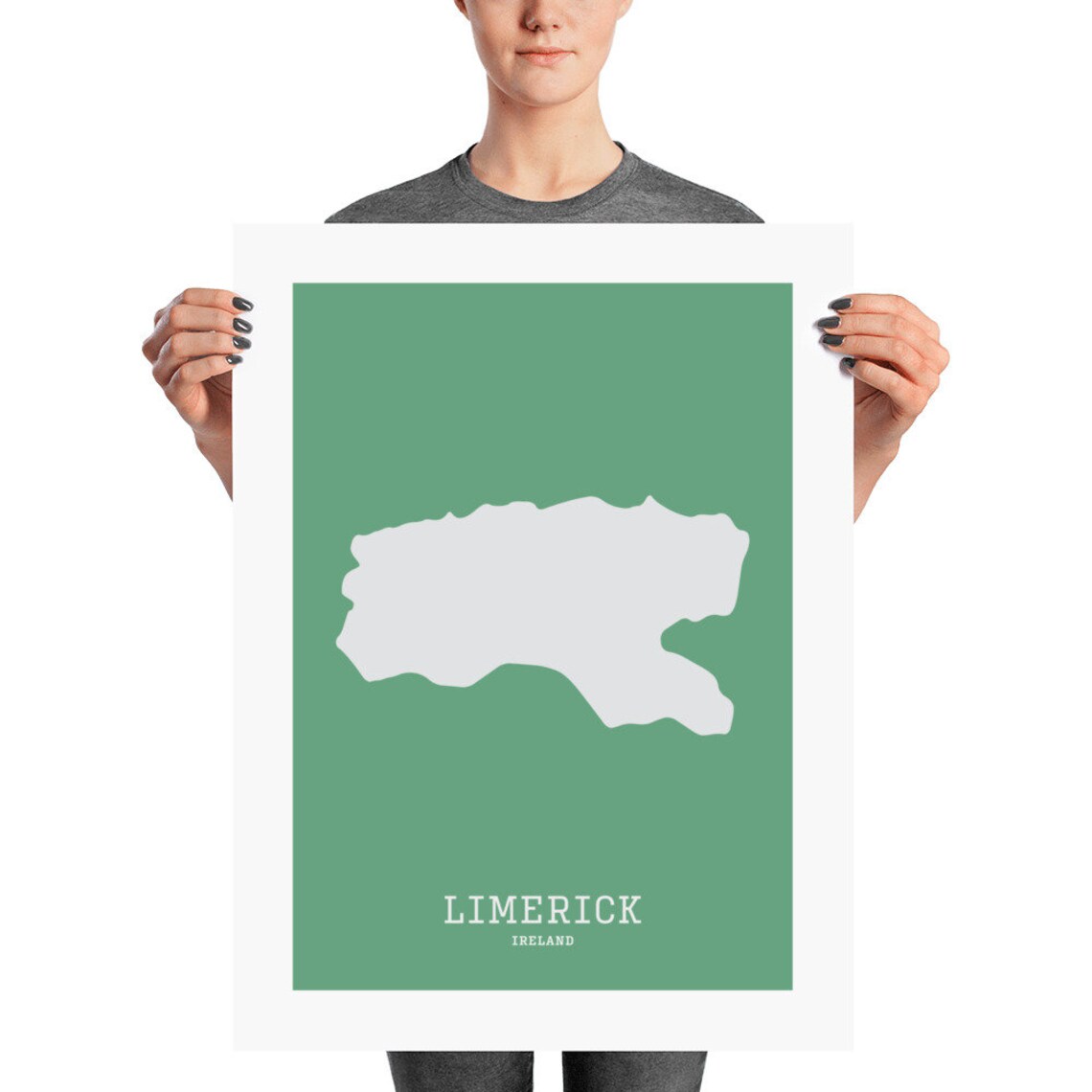 Limerick Map Print // Map of Limerick Print // Limerick Art Print ...