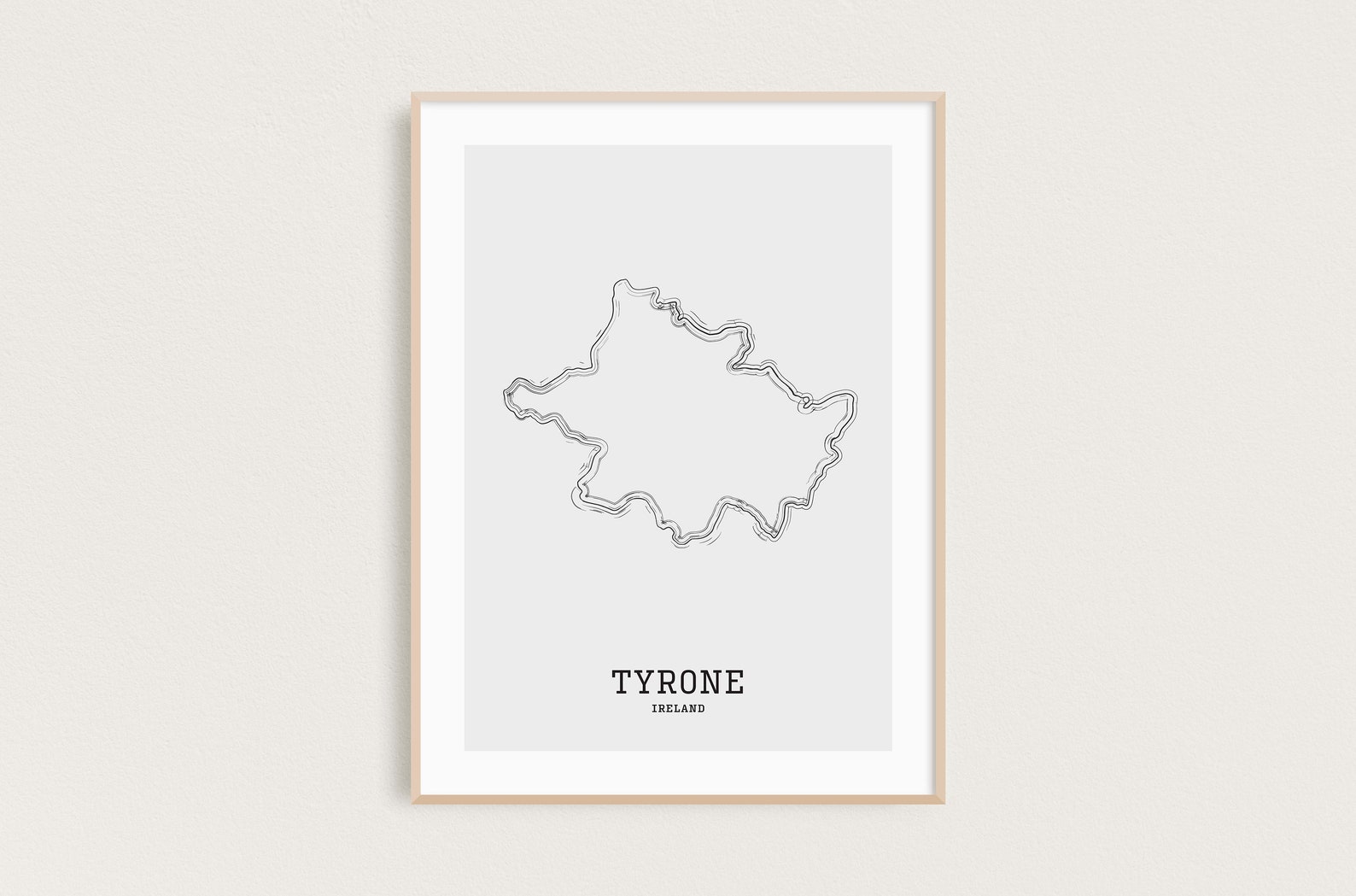 Map Line Art | County Tyrone Map | Ireland Map Print | Minimal Map ...