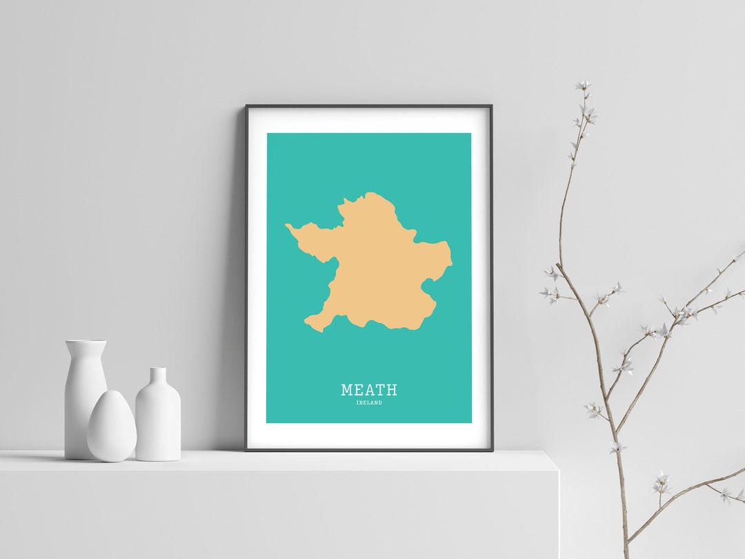 Meath Map Print // Map of Meath Print // Meath Art Print // Meath Map ...