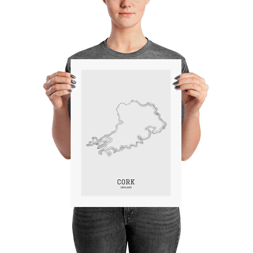 Map Line Art | County Cork Map | Ireland Map Print | Minimal Map Print ...