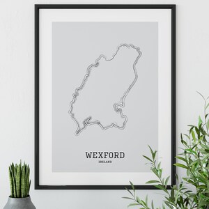 Map Line Art County Wexford Map Ireland Map Print Minimal Map Print ...
