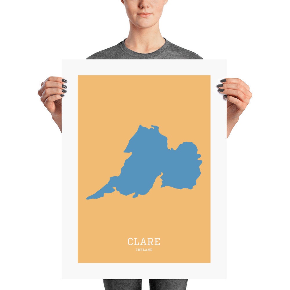 Clare Map Print // Map of Clare Print // Clare Art Print // Clare Map ...