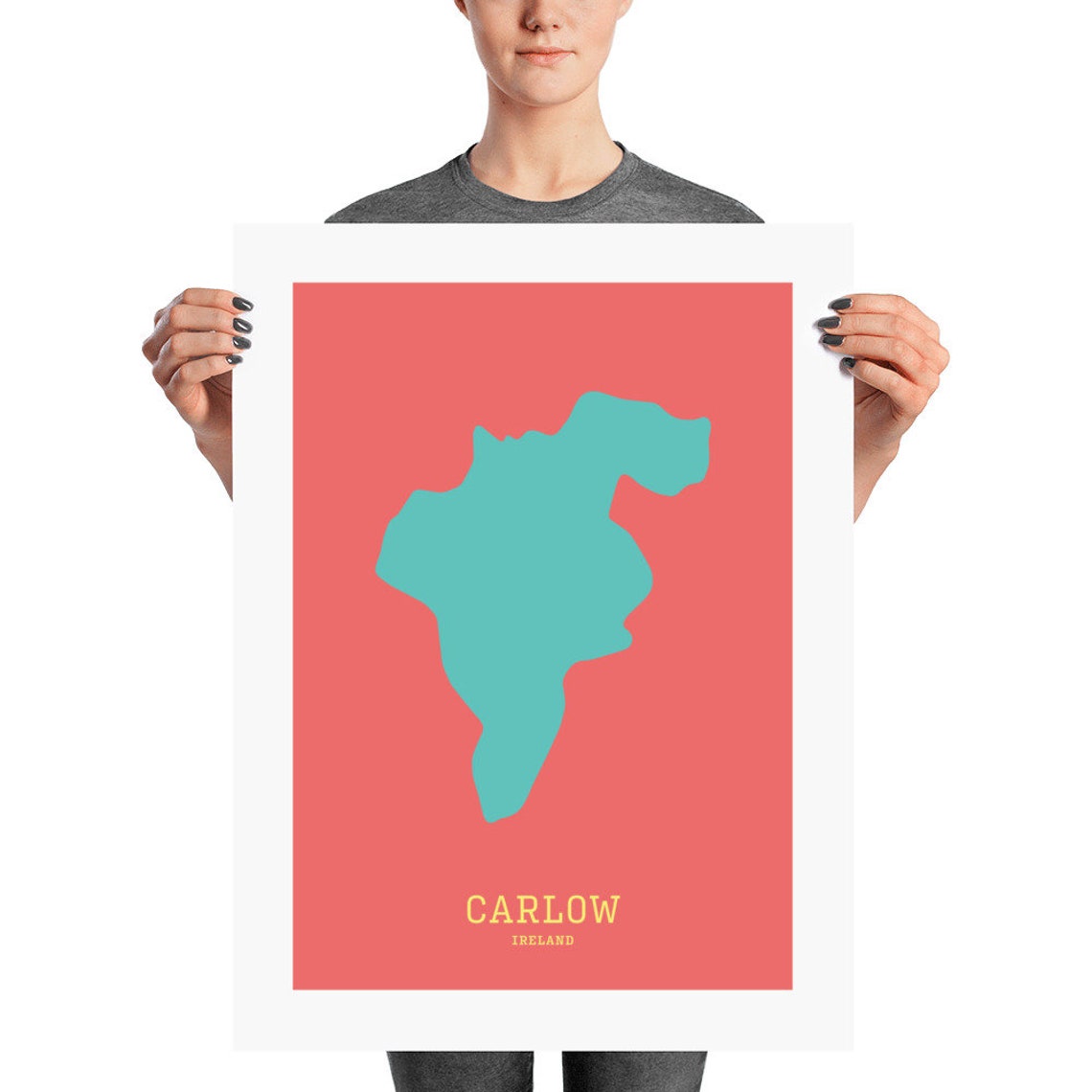 Carlow Map Print // Map of Carlow Print // Carlow Art Print // Carlow ...