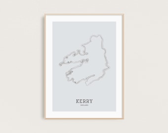 County Kerry Watercolor Map of Ireland Irish Map Fine Art Print - Etsy