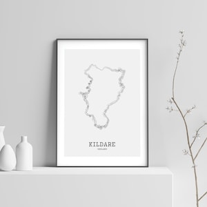 Map Line Art | County Kildare Map | Ireland Map Print | Minimal Map ...