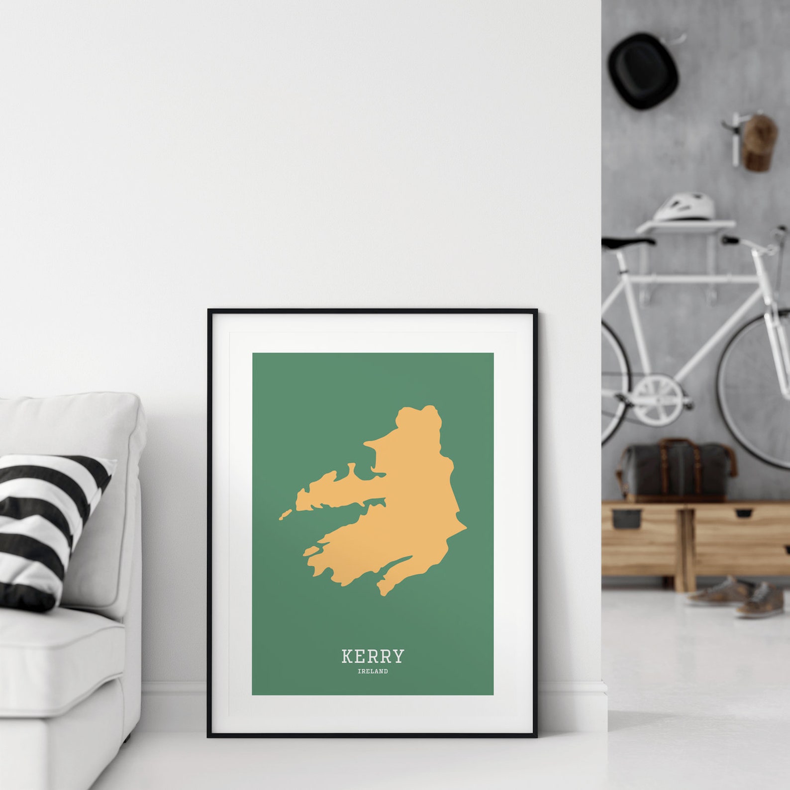 Kerry Map Print // Map of Kerry Print // Kerry Art Print // Kerry Map ...