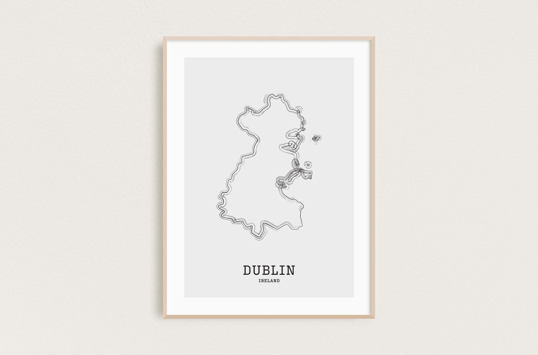 County Dublin Map Art Print | Minimalist Ireland Wall Art - Etsy