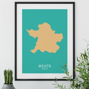 Meath Map Print // Map of Meath Print // Meath Art Print // Meath Map ...