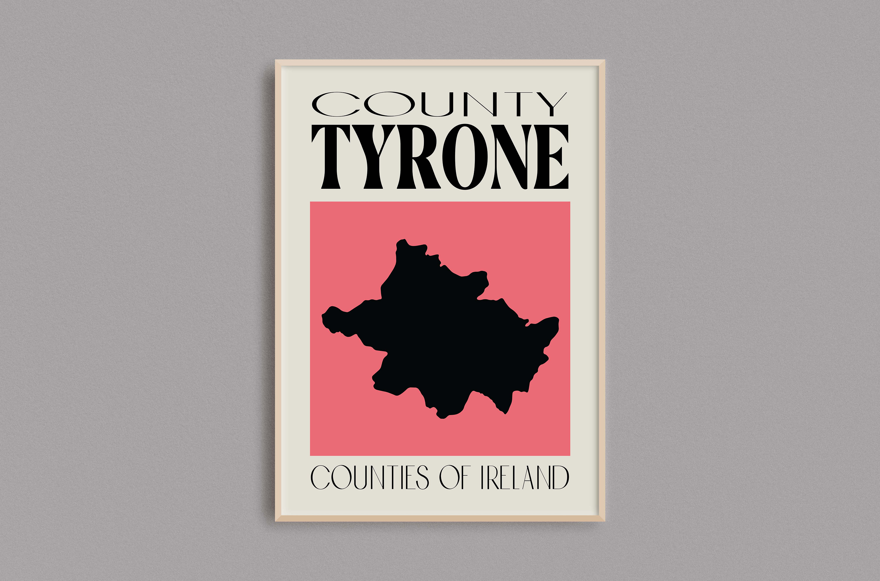 County Tyrone Map | Ireland Map Print | Counties of Ireland | Ireland ...