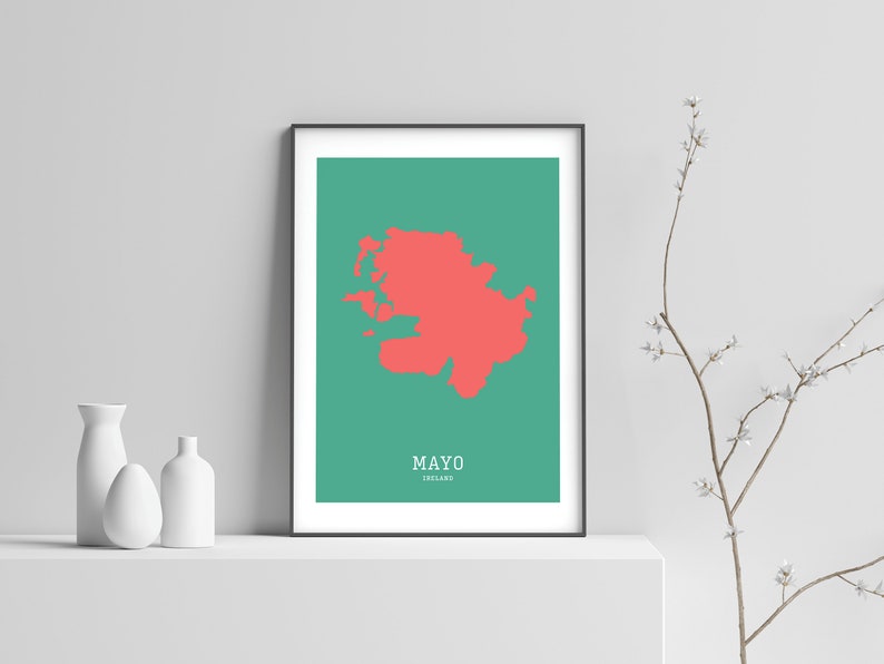 Mayo Map Print // Map of Mayo Print // Mayo Art Print // Mayo Map ...