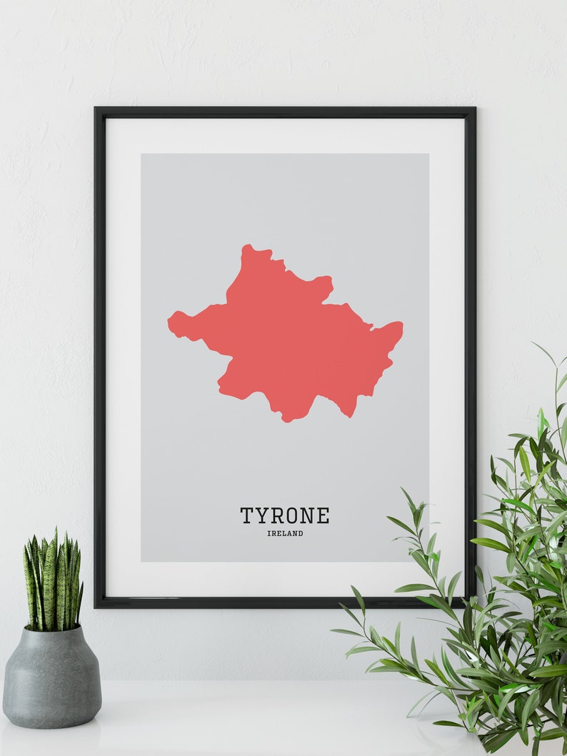 Tyrone Map Print // Map of Tyrone Print // Tyrone Art Print // Tyrone ...