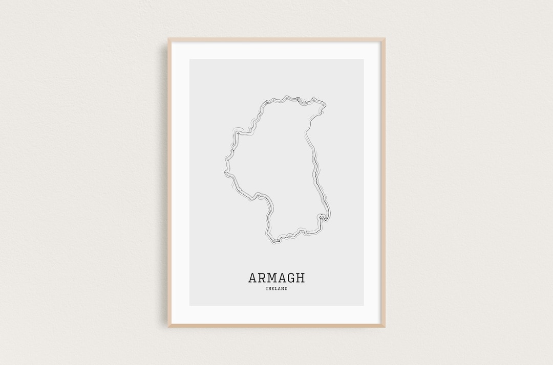Map Line Art | County Armagh Map | Ireland Map Print | Minimal Map ...
