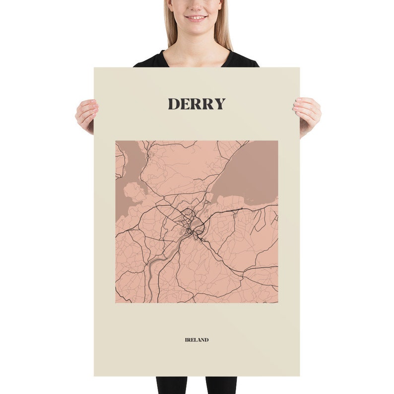 Derry Map Print // Map of Derry Print // Derry City // Derry Map ...