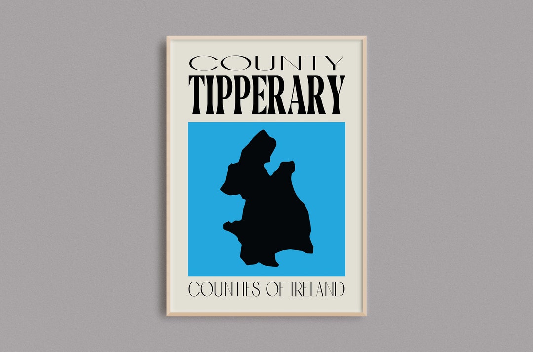 County Tipperary Map | Ireland Map Print | Counties of Ireland ...