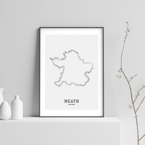 Map Line Art | County Meath Map | Ireland Map Print | Minimal Map Print ...