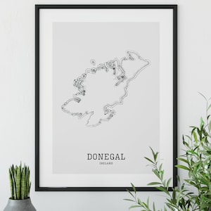 Map Line Art | County Donegal Map | Ireland Map Print | Minimal Map ...