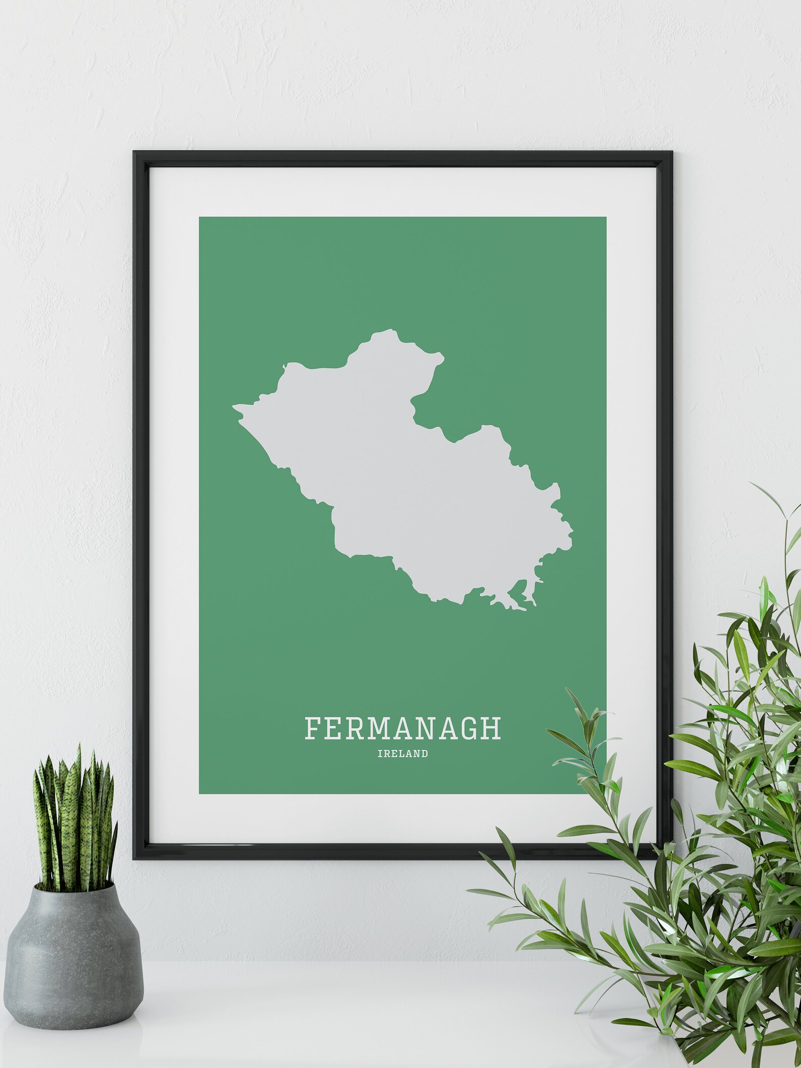 Fermanagh Map Print // Map of Fermanagh Print // Fermanagh Art - Etsy