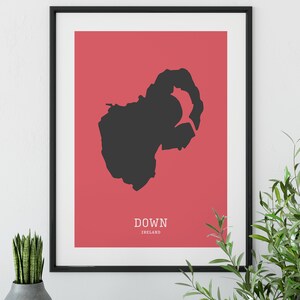 Down Map Print // Map of Down Print // Down Art Print // Down Map ...