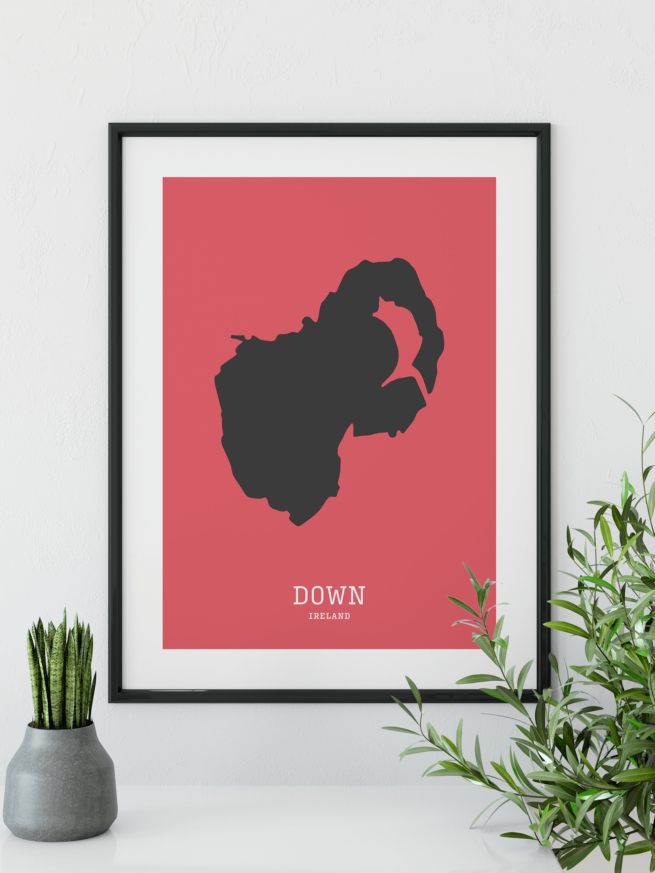 Down Map Print // Map of Down Print // Down Art Print // Down Map ...
