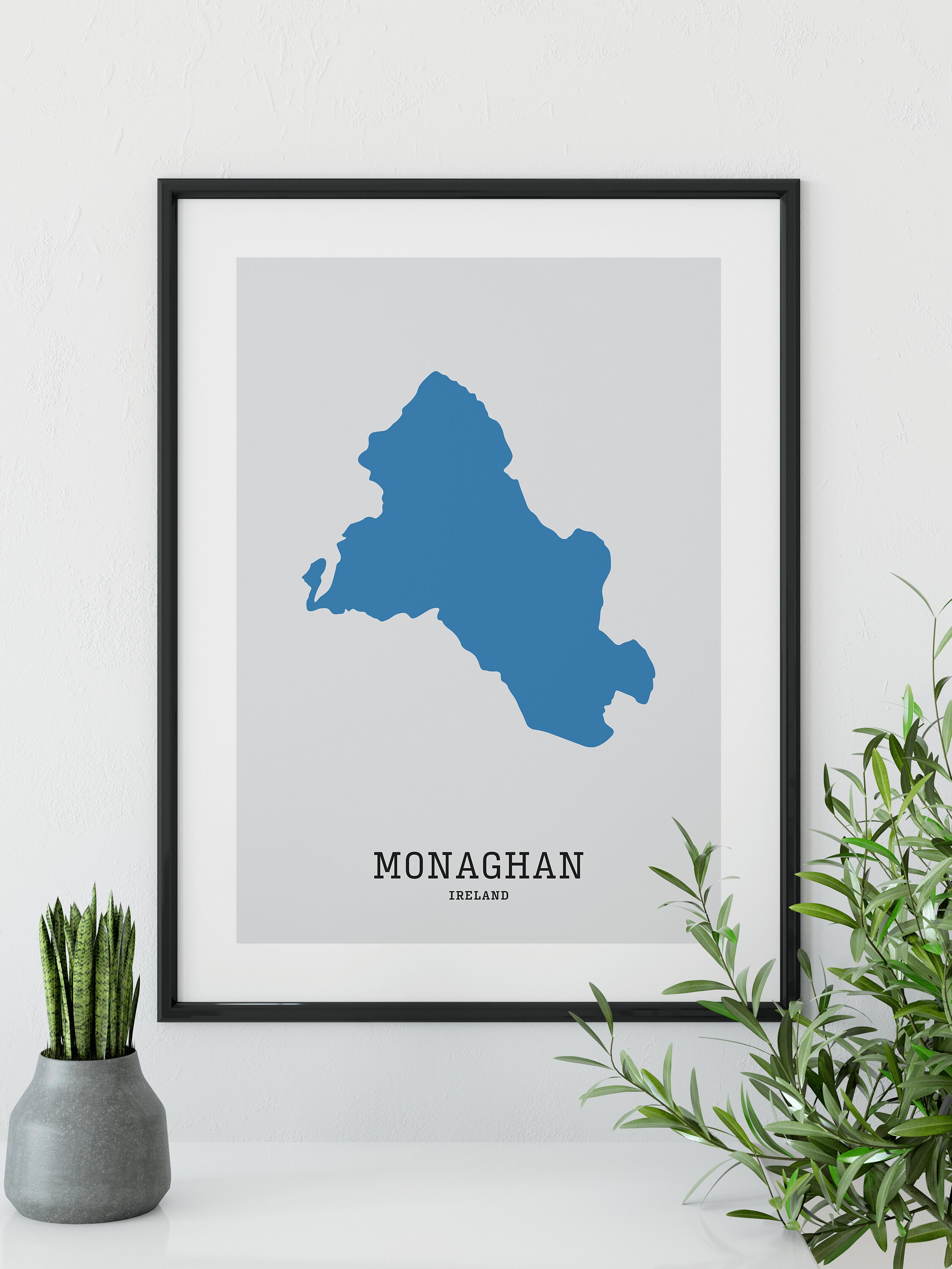 Monaghan Map Print // Map of Monaghan Print // Monaghan Art Print ...