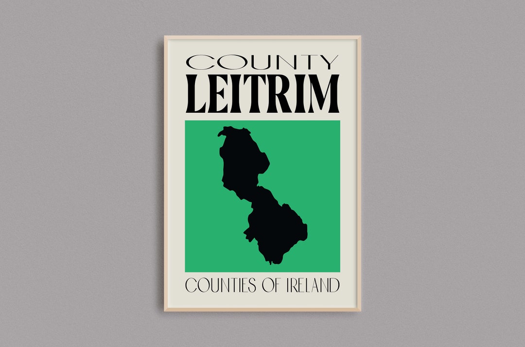 County Leitrim Map | Ireland Map Print | Counties of Ireland | Ireland ...