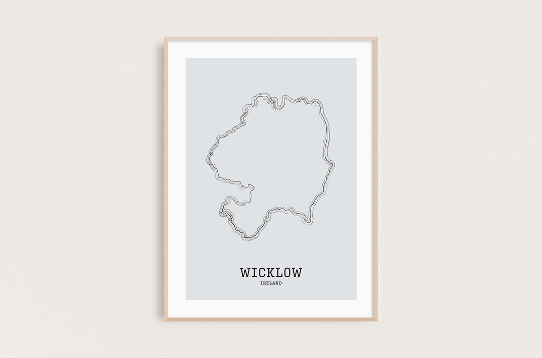 Map Line Art | County Wicklow Map | Ireland Map Print | Minimal Map ...