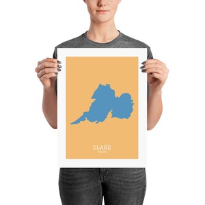 Clare Map Print // Map of Clare Print // Clare Art Print // Clare Map ...