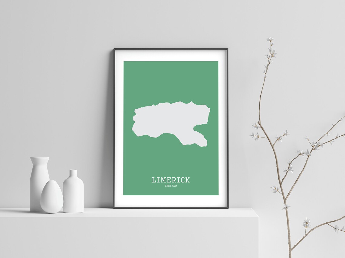 Limerick Map Print // Map of Limerick Print // Limerick Art Print ...